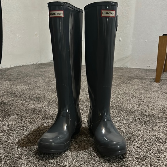 Hunter | Shoes | Hunter Tall Gray Rain Boots | Poshmark